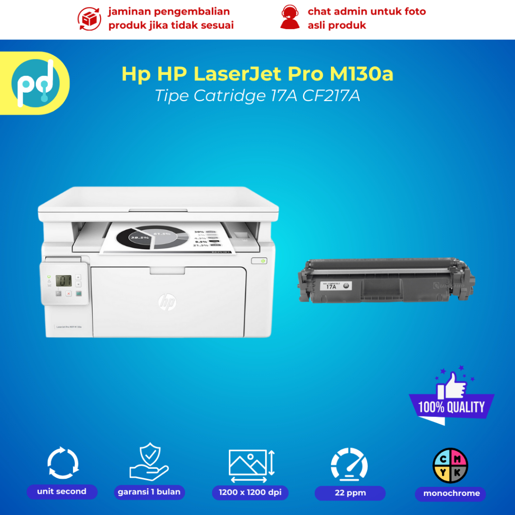 Jual Printer Hitam putih Hp Laserjet Pro M130a - kertas a4 f4 Printer ...