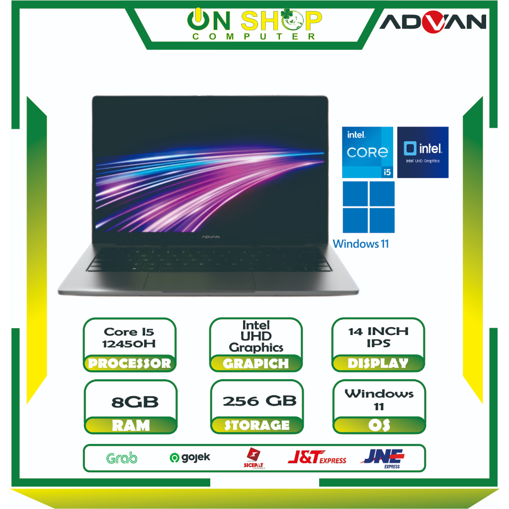 Jual Advan Work Pro Lite Intel Core I5 12450H Ram 8GB SSD 256GB Windows ...