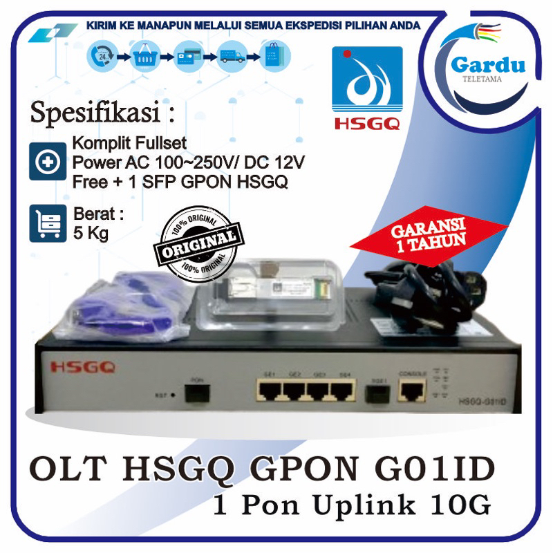 Jual OLT HSGQ 1 Pon GPON Tipe G01ID Uplink 10G AC-DC include free 1 SFP GPON | Shopee Indonesia