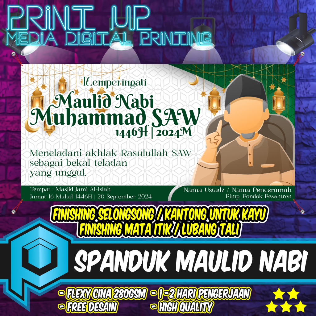Jual BANNER SPANDUK MAULID NABI MUHAMMAD 2024 / SPANDUK MULUDAN ...