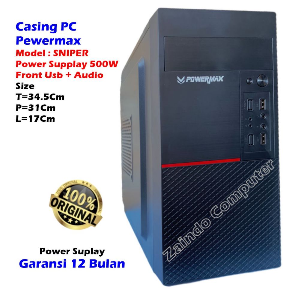 Jual CASING KOMPUTER POWERMAX 500W - CASING PC POWERMAX 500W - CASING ...