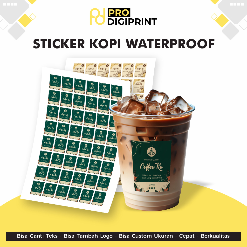 Jual Stiker Label Kopi Vynil Ukuran A3+ Sudah Termasuk Cutting ( Pro ...