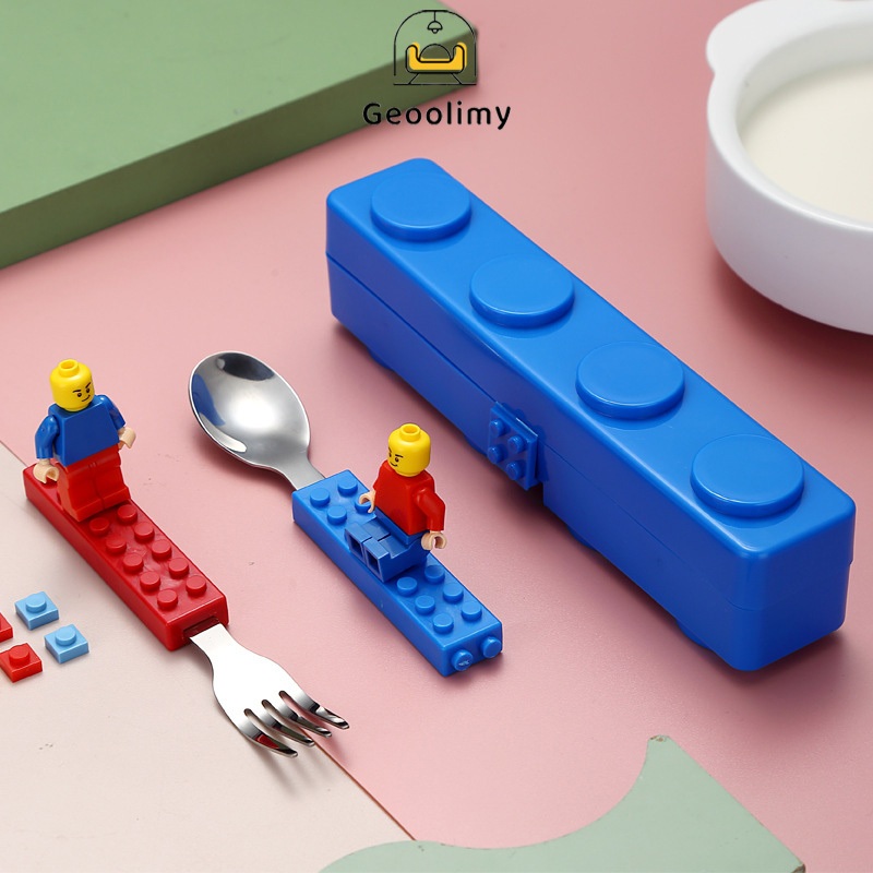 Jual Sendok Garpu Set Anak Motif Lego / Bekal Makan Anak Sekolah DIY ...