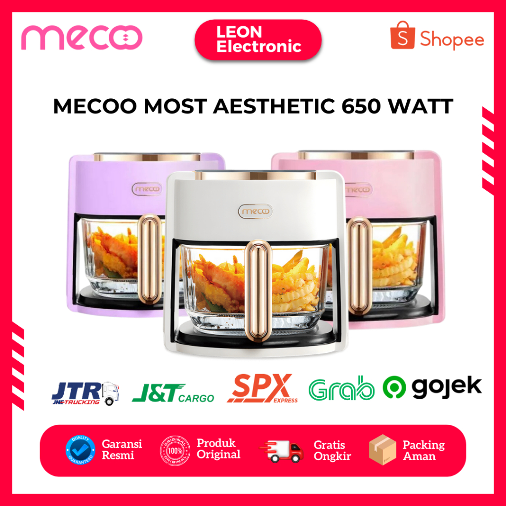 Jual Mecoo Most Aesthetic Transparan Air Fryer Digital 650 Low Watt SNI ...