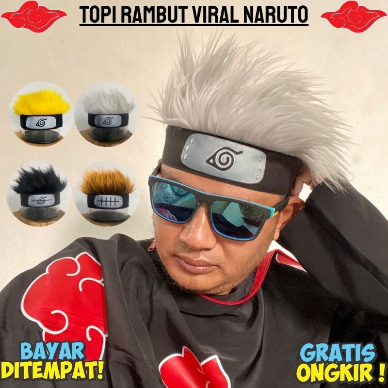 Jual Topi rambut naruto/ topi rambut cosplayer viral anime gojo satoru ...