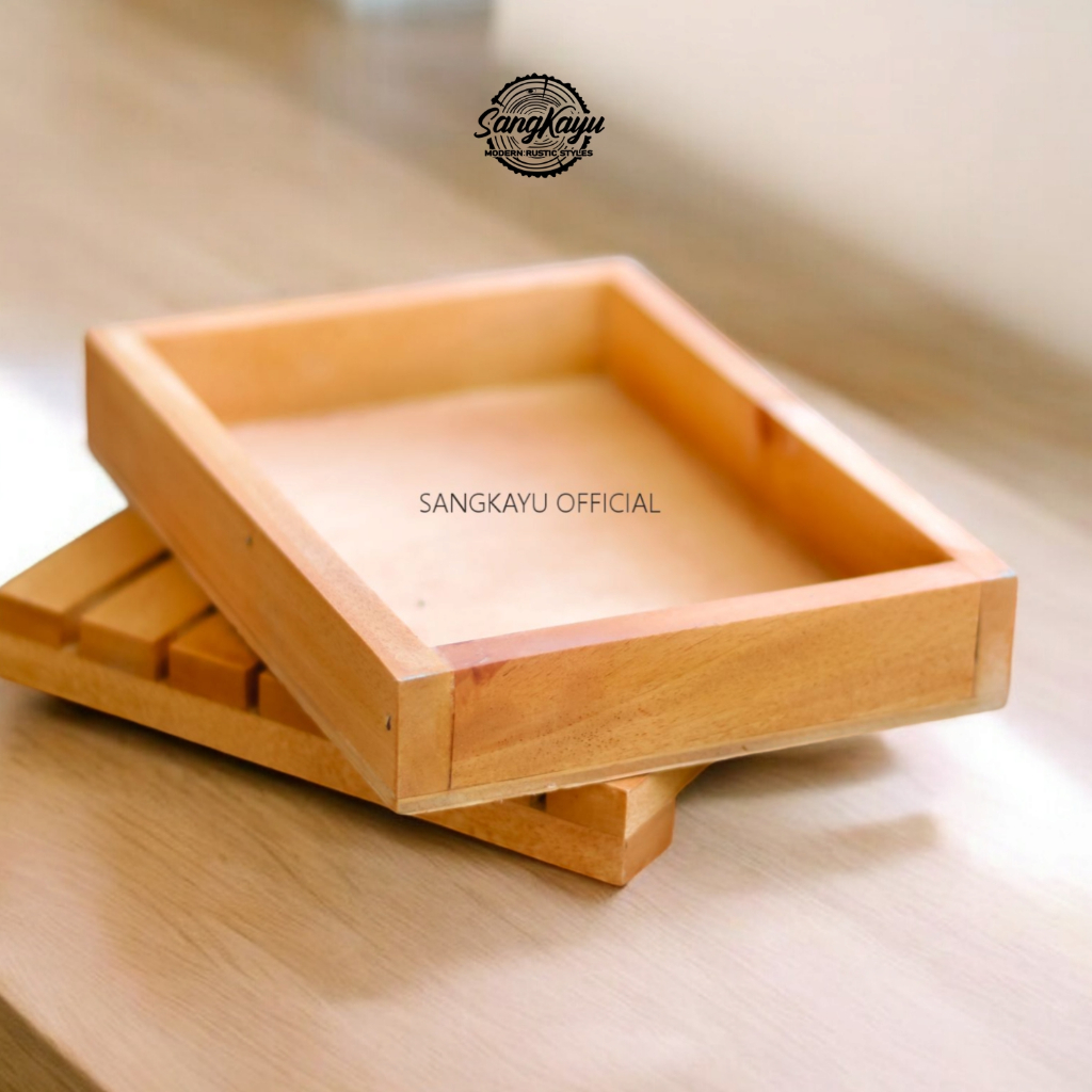 Jual SangKayu Wooden Tray Wooden Box 20x15x3 cm Kotak Kayu Kotak ...