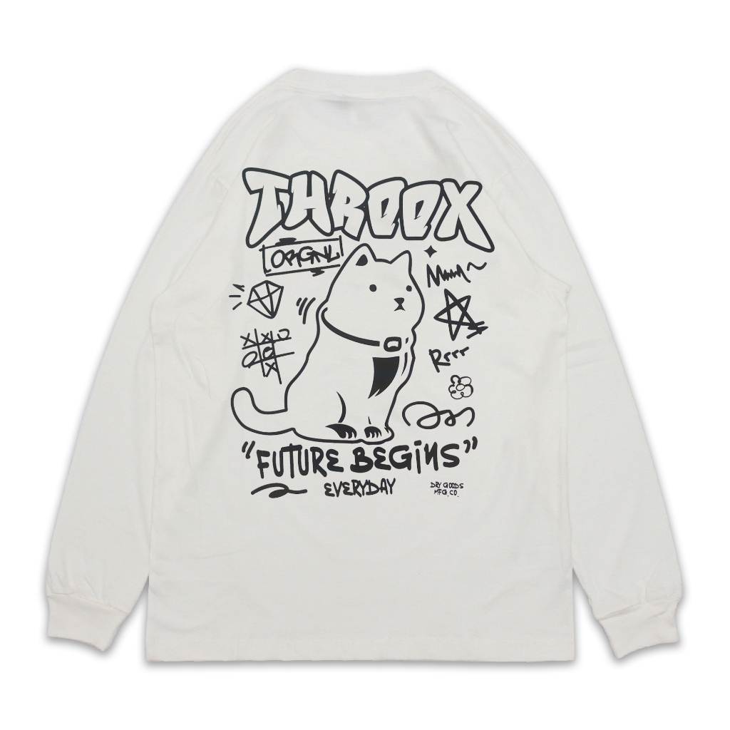 Jual Throox Longsleeve || Throox Kaos Lengan Panjang Catty White ...
