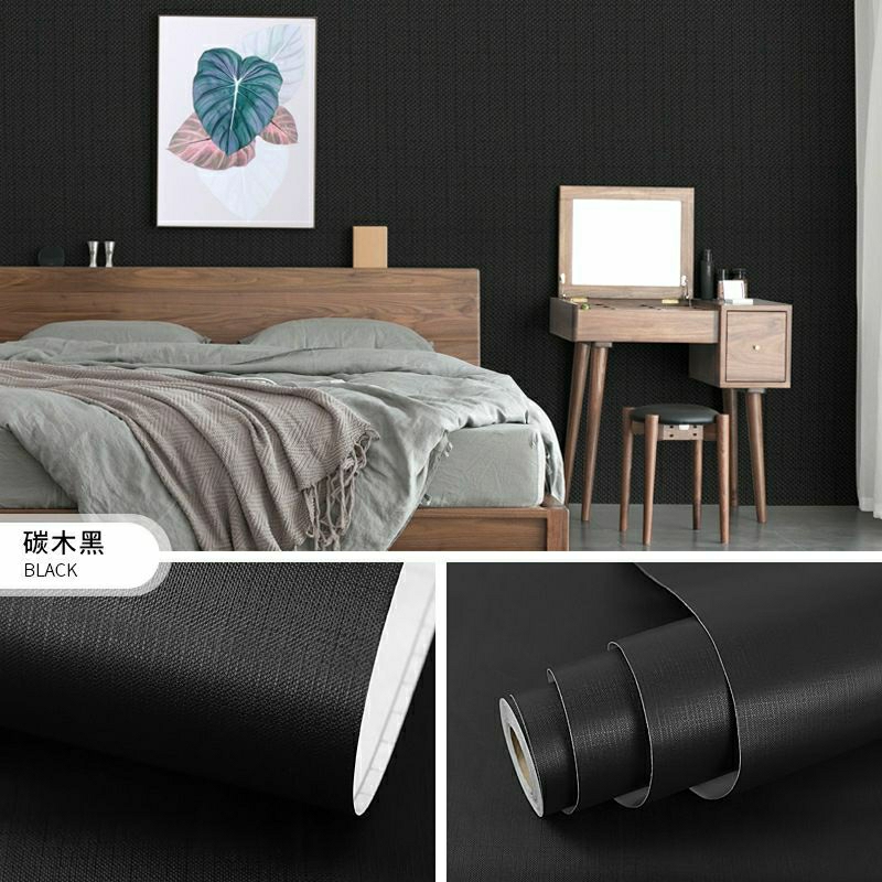 Jual wallpaper dinding hitam polos ukuran 8m s/d 9m ×45CM | Shopee ...
