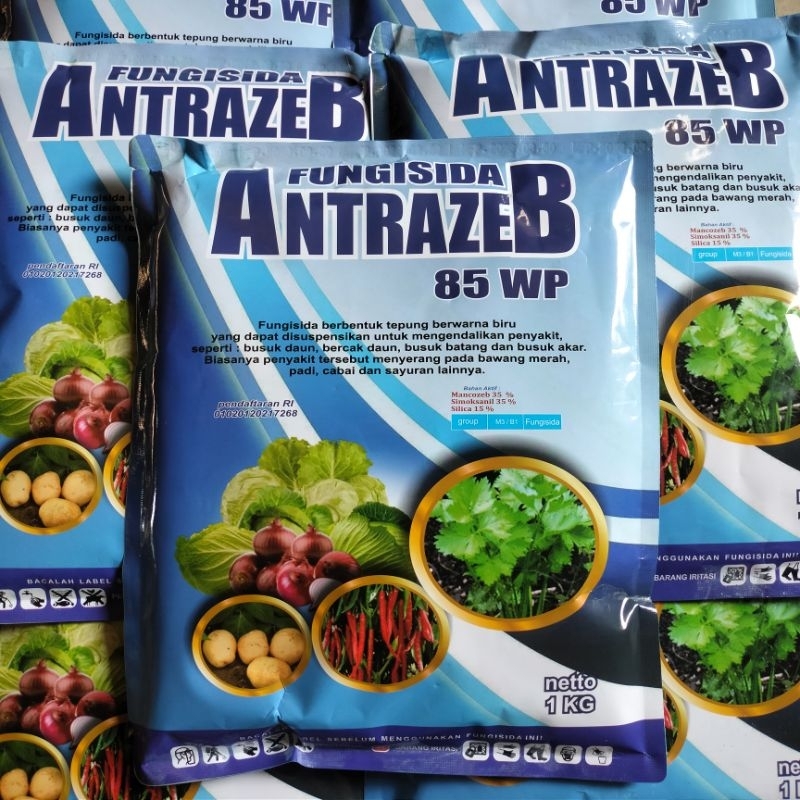 Jual Fungisida ANTRAZEB 85 WP 1kg Bahan aktif Mancozeb Biru Simoksanil ...