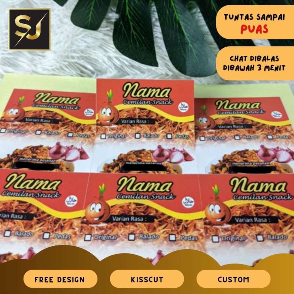 Jual CETAK STIKER KOTAK LABEL MAKANAN STICKER KOTAK KEMASAN PRODUK ...
