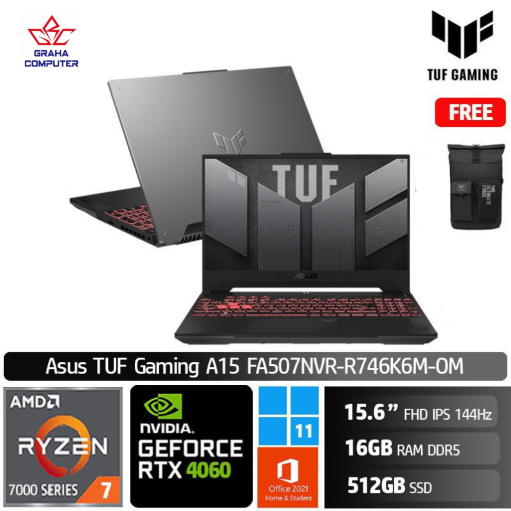 Jual ASUS TUF A15 FA507NVR AMD Ryzen 7-7435HS,16GB/512GB SSD,RTX4060 ...