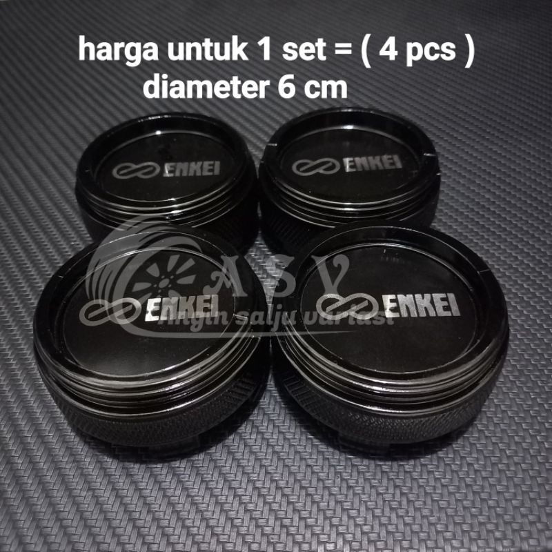 Jual dop roda tutup velg racing variasi enkei silinder plat hitam ...