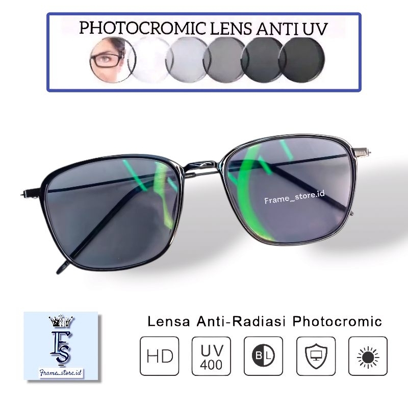 Jual KACAMATA PHOTOCROMIC LENSA ANTI RADIASI BLUECROMIC FRAME UNISEKS ...