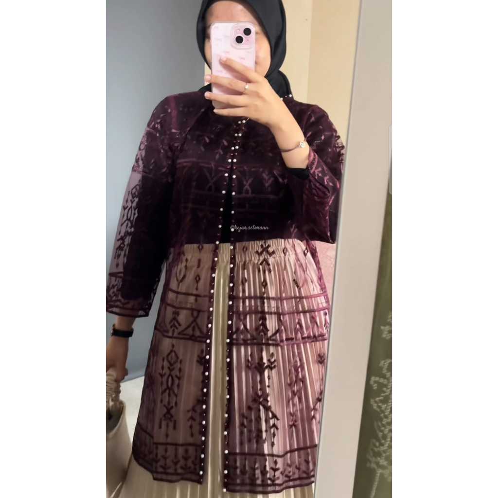 Jual Outer Brukat Zeea motif Etnik Cardigan wanita Etnik Sapto Outer ...
