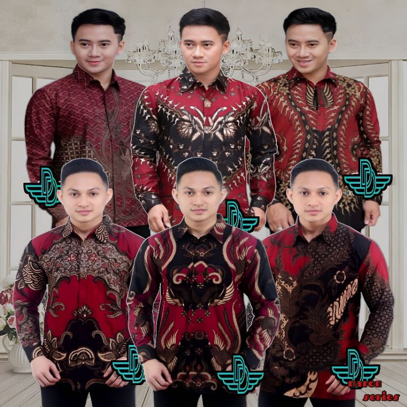 Jual KEMEJA BATIK PRIA LENGAN PANJANG WARNA MERAH MAROON BURGUNDY SIZE ...