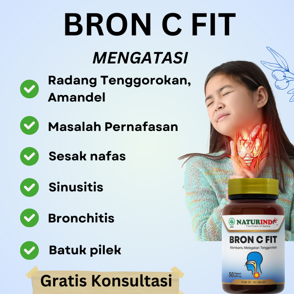 Jual Obat Herbal Bron C Fit Mengatasi Batuk Pilek Bronchitis Asma Sesak ...