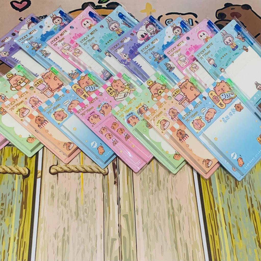 Jual (Kakabicam) Sticky Note Capybara & Labubu Characters | Shopee ...