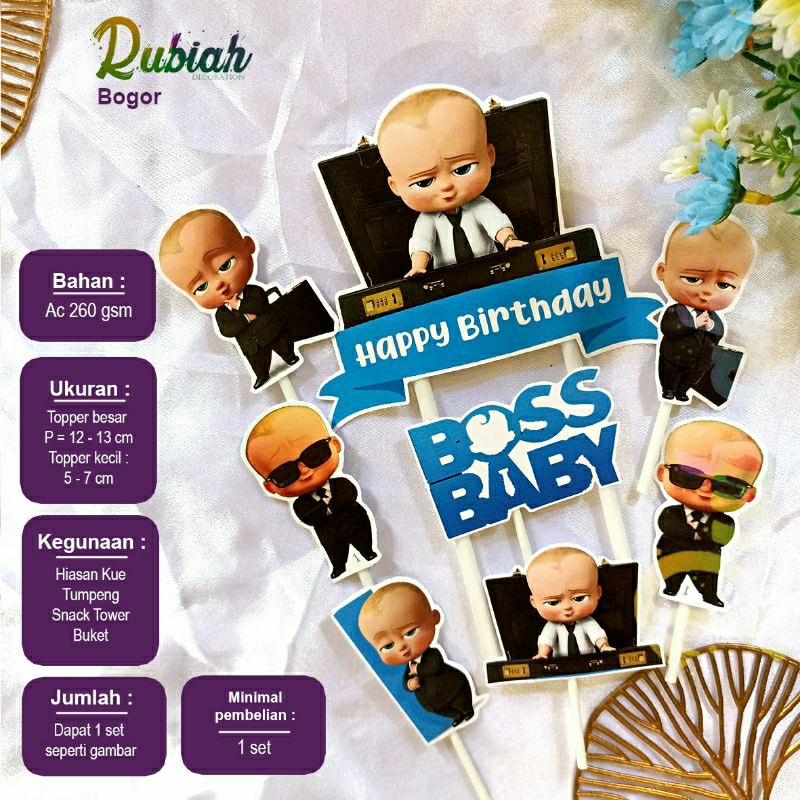 Jual Topper cake plus karakter Bayi 1 set Hiasan Tusukan kue Tart Ulang ...