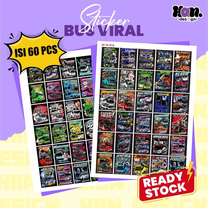 Jual CETAK STICKER BUS MANIA VIRAL TERBARU TEMURAH FREE STICKER (ISI 60 ...