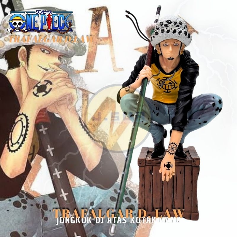 Jual Action Figure Trafalgar D. Law Statue Onepiece Jongkok Di atas ...