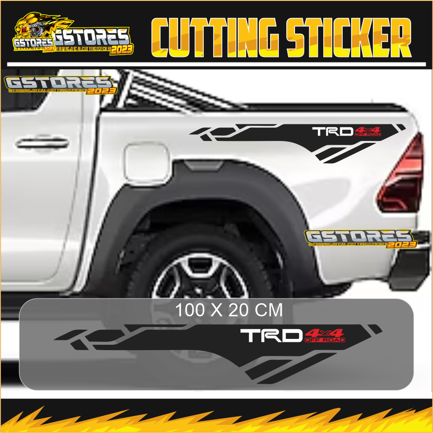 Jual Cutting sticker TRD 4X4 OFFROAD stiker body Hilux stiker mobil ...