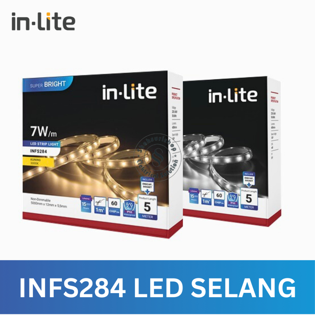 Jual IN-LITE INFS284 7W/M LAMPU LED SELANG OUTDOOR PAKET + FREE KABEL ...