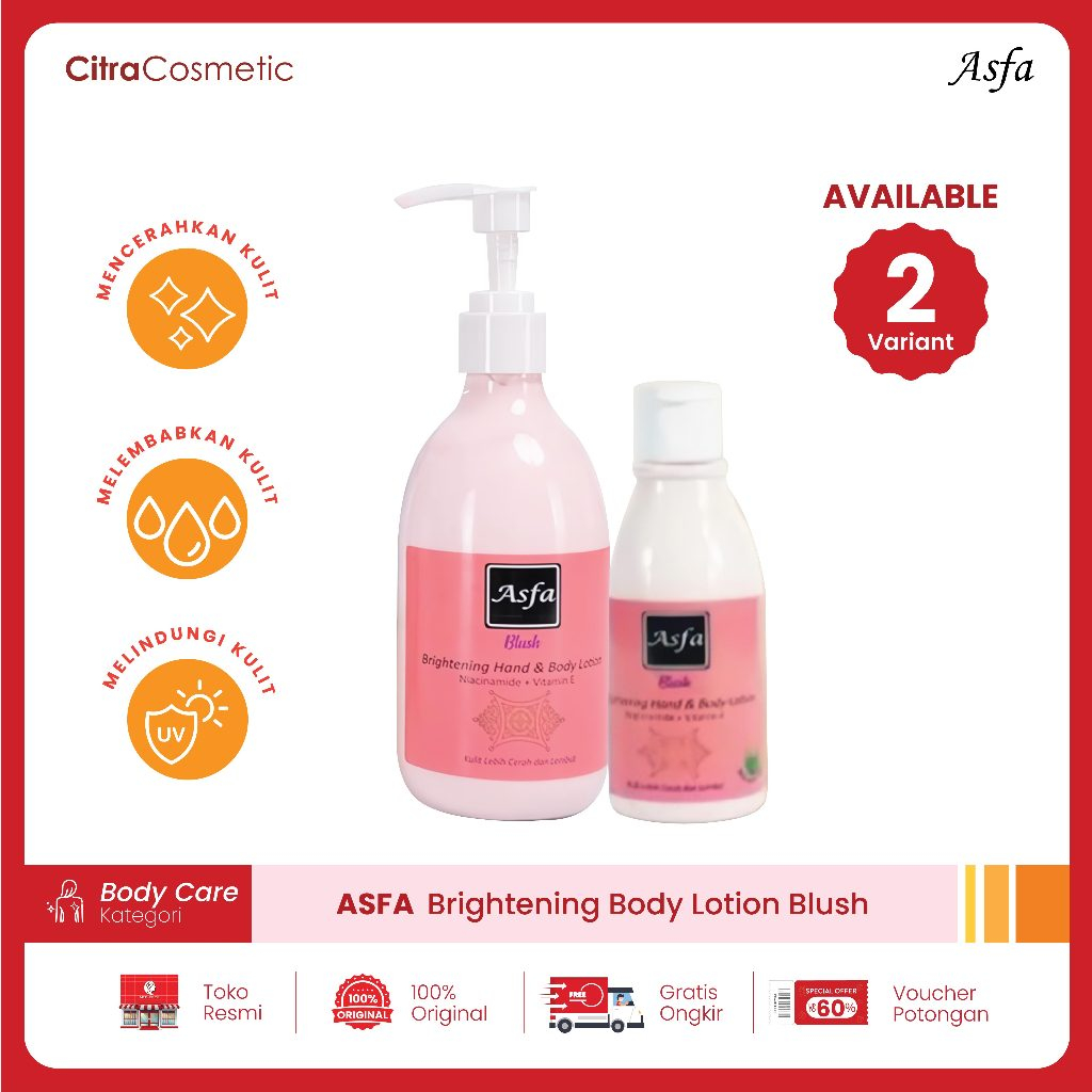Jual Asfa Brightening Body Lotion Blush Series | Shopee Indonesia