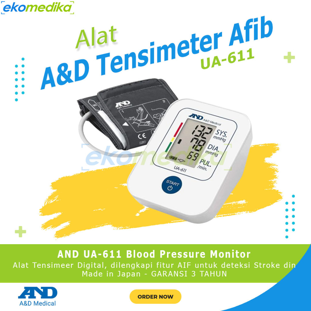 Jual Tensimeter Digital AFIB A&D UA-611 Plus - Blood Pressure Monitor ...