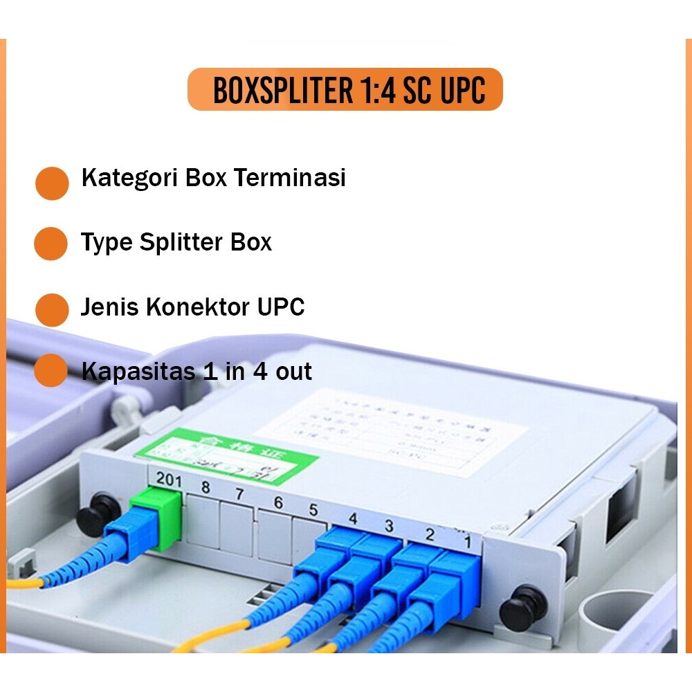 Jual Box Passive Splitter PLC BOX FO 1 4 Fiber Optik FTTH SC UPC ...