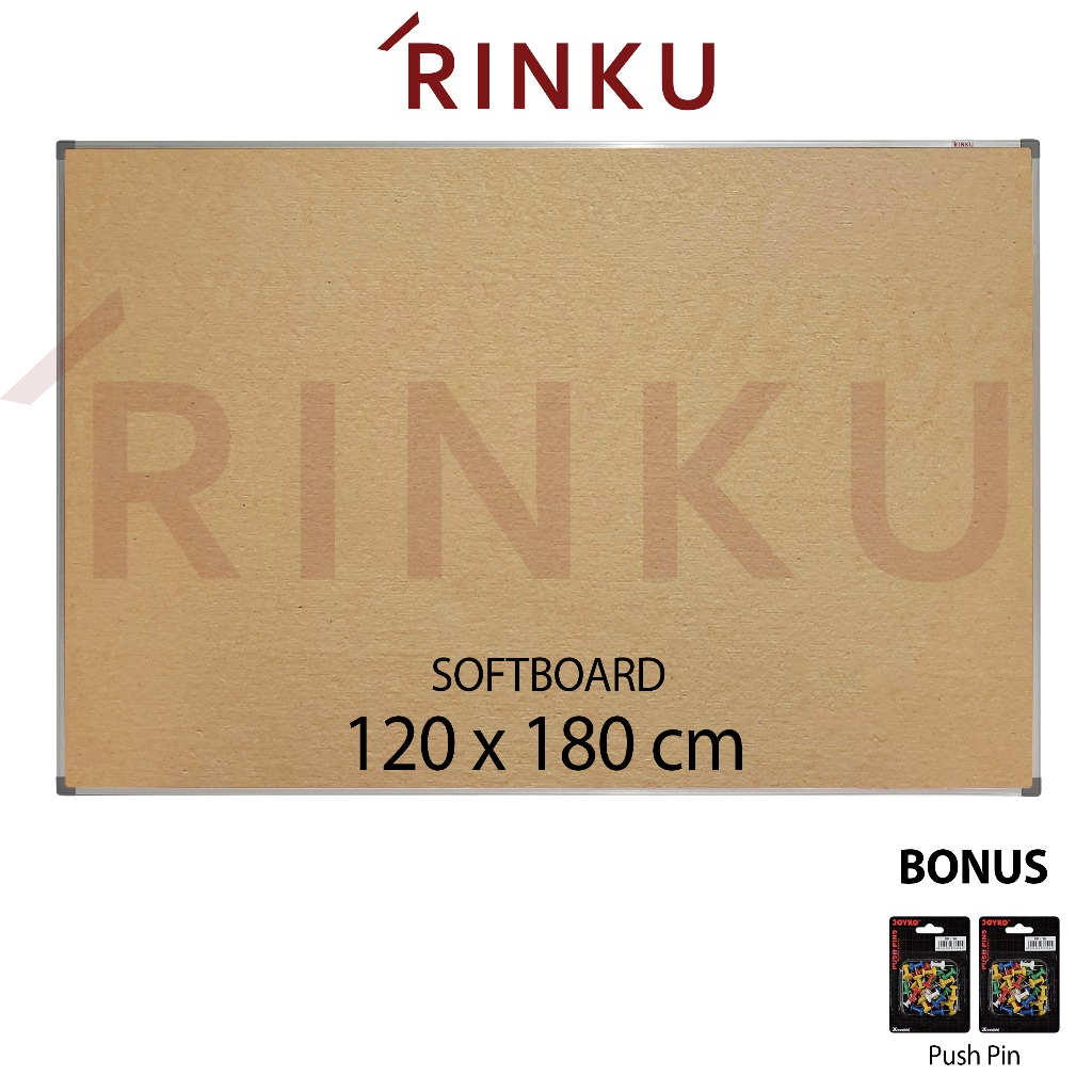 Jual Softboard Pin Board Cork Board Gantung Polos Rinku 120x180 cm ...