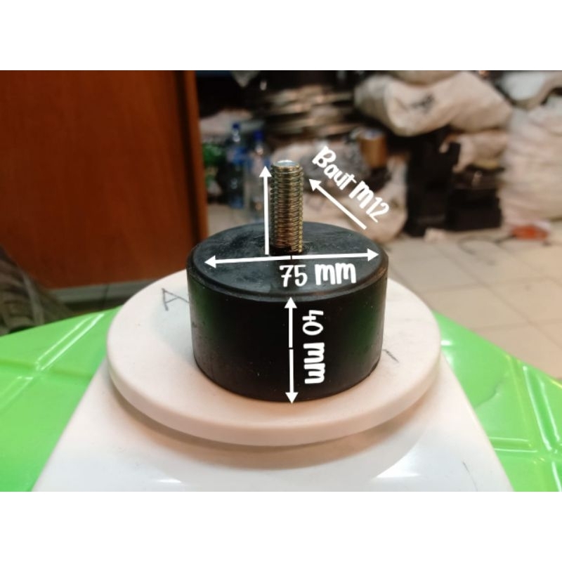 Jual Karet Engine Mounting 75x40 Baut M12 Peredam Getaran Mesin/Dudukan ...