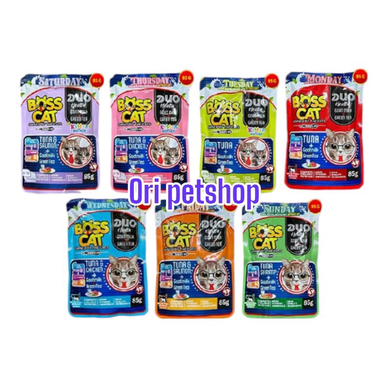 Jual ( 12x ) BOSS CAT pouch 85gr | makanan basah kucing sachet merk ...