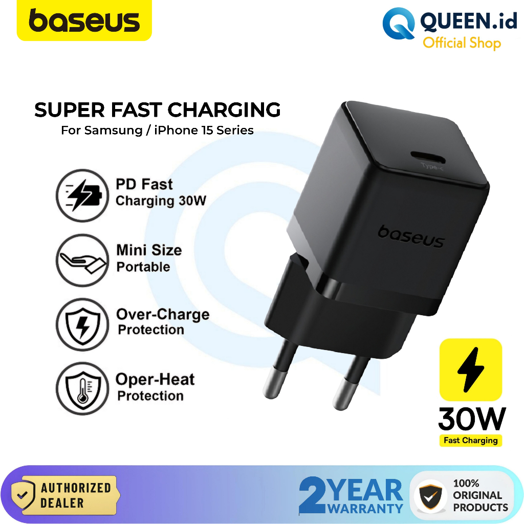 Jual Baseus Mini Palm Charger Adaptor 30W 3A PD USB TYPE C Super Fast ...
