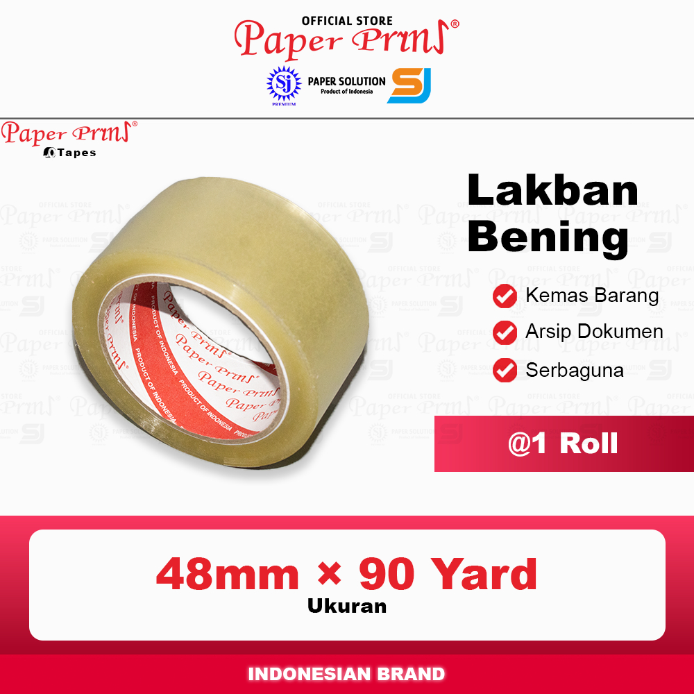 Jual Lakban Bening Packaging Tape Paperpryns 2 Inci 48mm X 90 yard (@1 ...