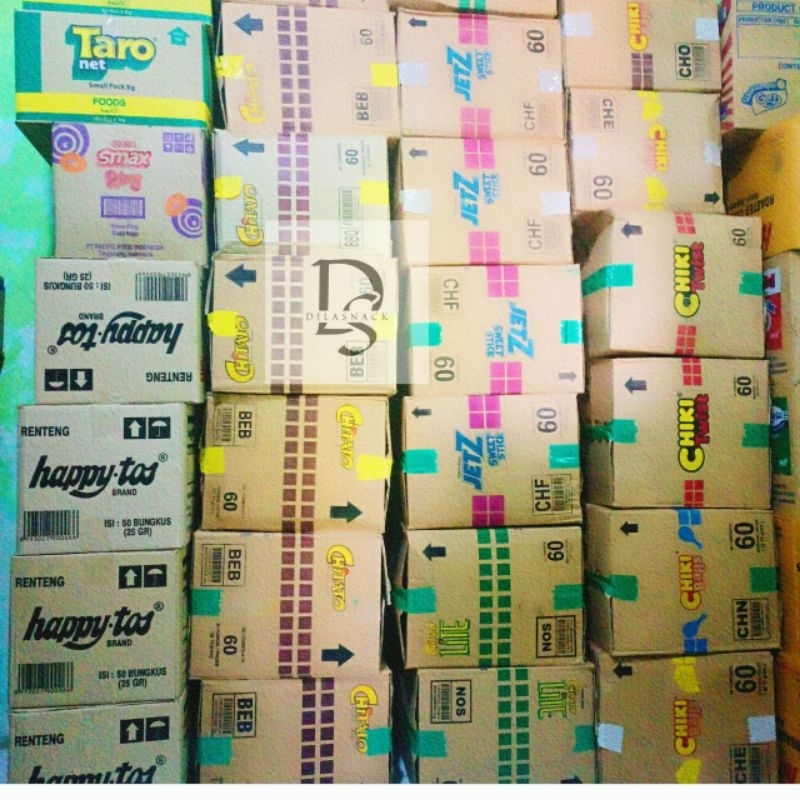 Jual snack chitato renteng 1 dus isi 60 pcs happytos tortilla chips ...