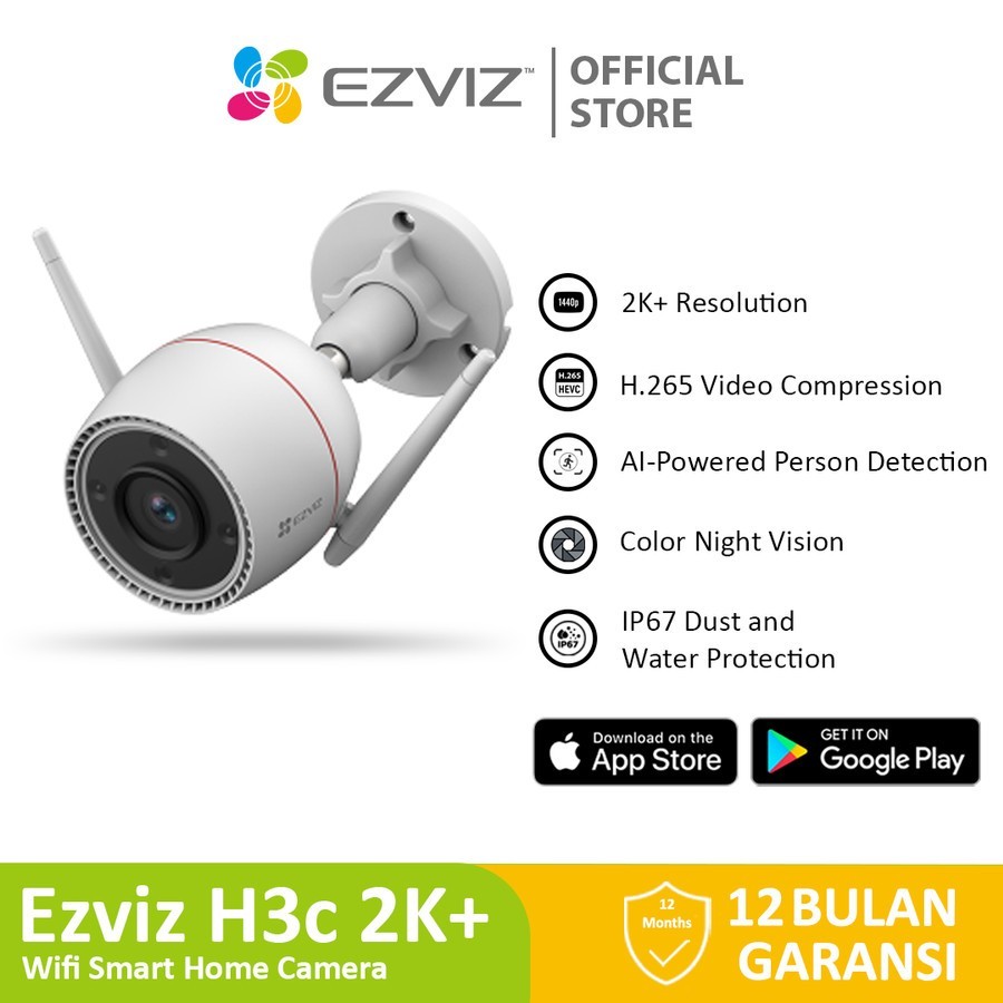 Jual Ezviz H3c 4MP 2K+ Wifi Smart Home IP Camera CCTV Outdoor Bullet ...