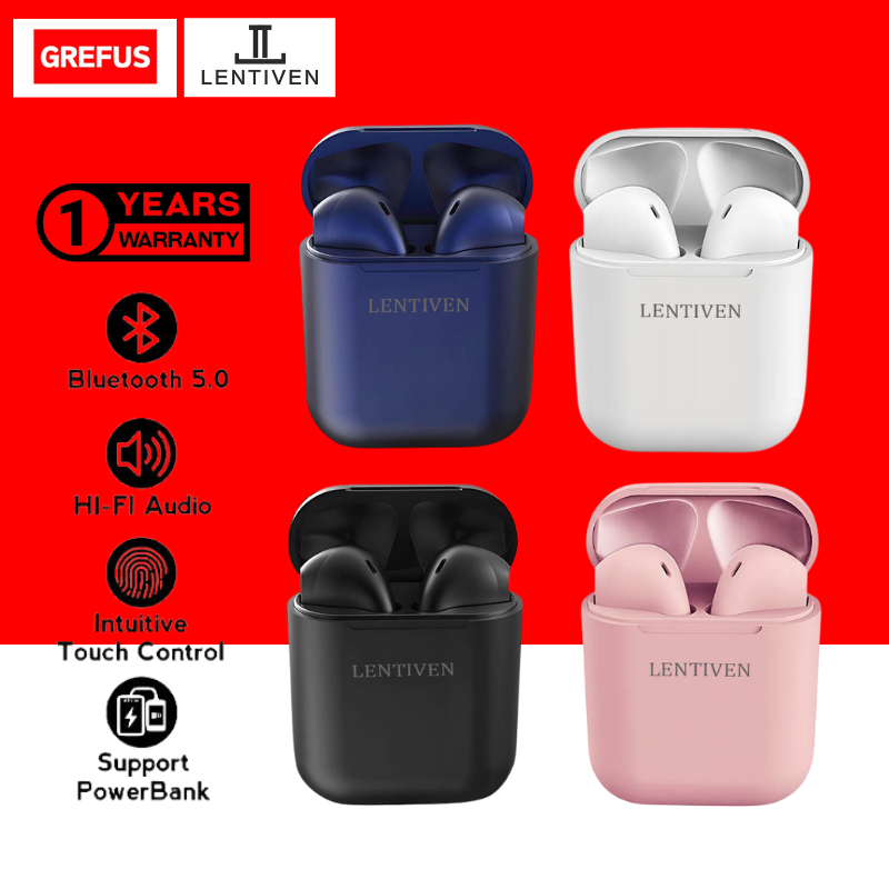 Jual GREFUS LENTIVEN Headset Earphone Earbuds TWS Bluetooth Wireless ...