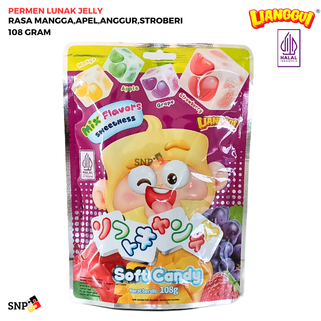 Jual LIANGGUI PERMEN LUNAK SOFT CANDY MIX JELLY ANEKA RASA BUAH 108 ...