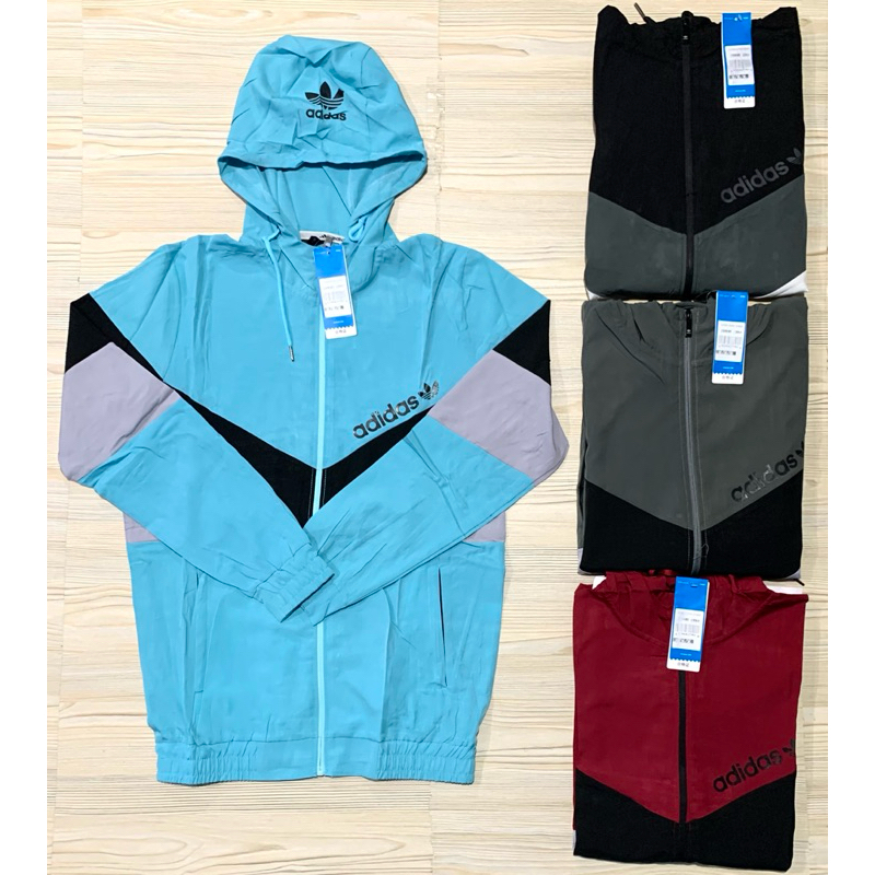 Jual JAKET MICRO PRIA LENGAN PANJANG TOPI KUPLUK IMPORT ADIDAS RUNNING ...