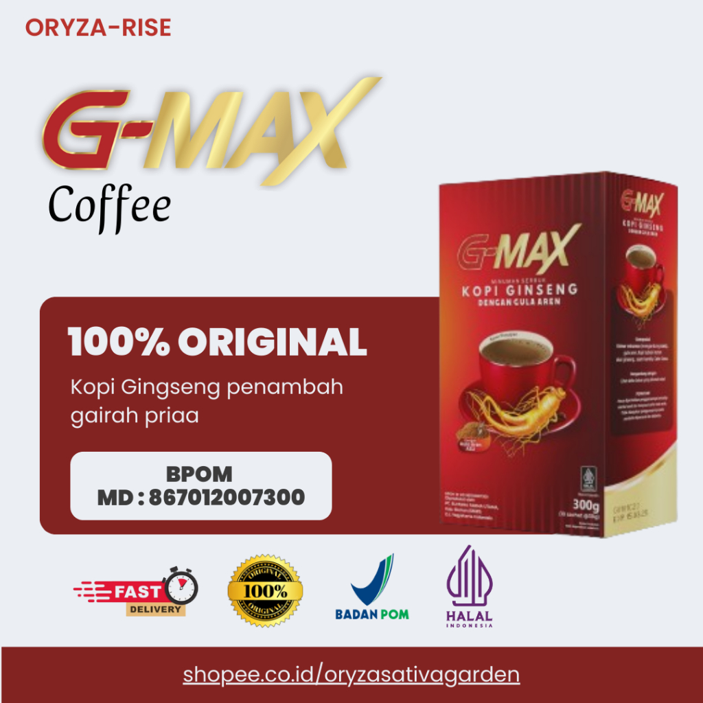 Jual G-Max Kopi Ginseng Rasa Gula Aren - Kopi G-Max Original (Privasi Aman) | Shopee Indonesia