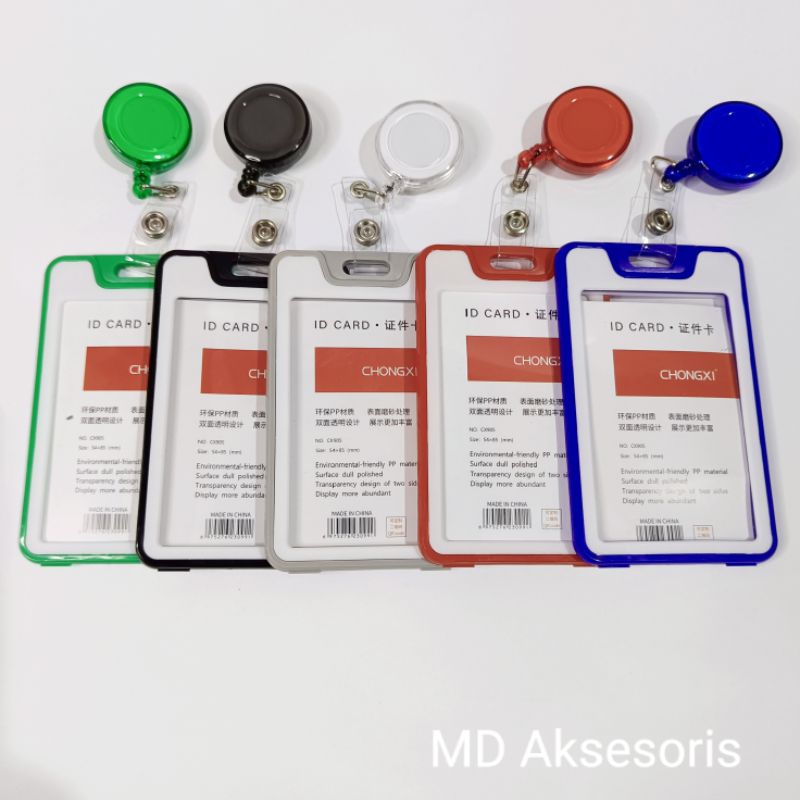 Jual Tempat Kartu Id Card Plastik 2 Sisi Bening Transparan Holder Id ...