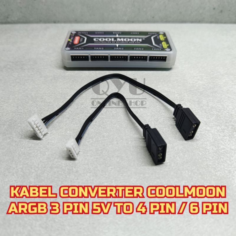Jual Kabel Converter ARGB 5V 3 PIN to 4 PIN / 6 PIN COOLMOON FANTECH ...
