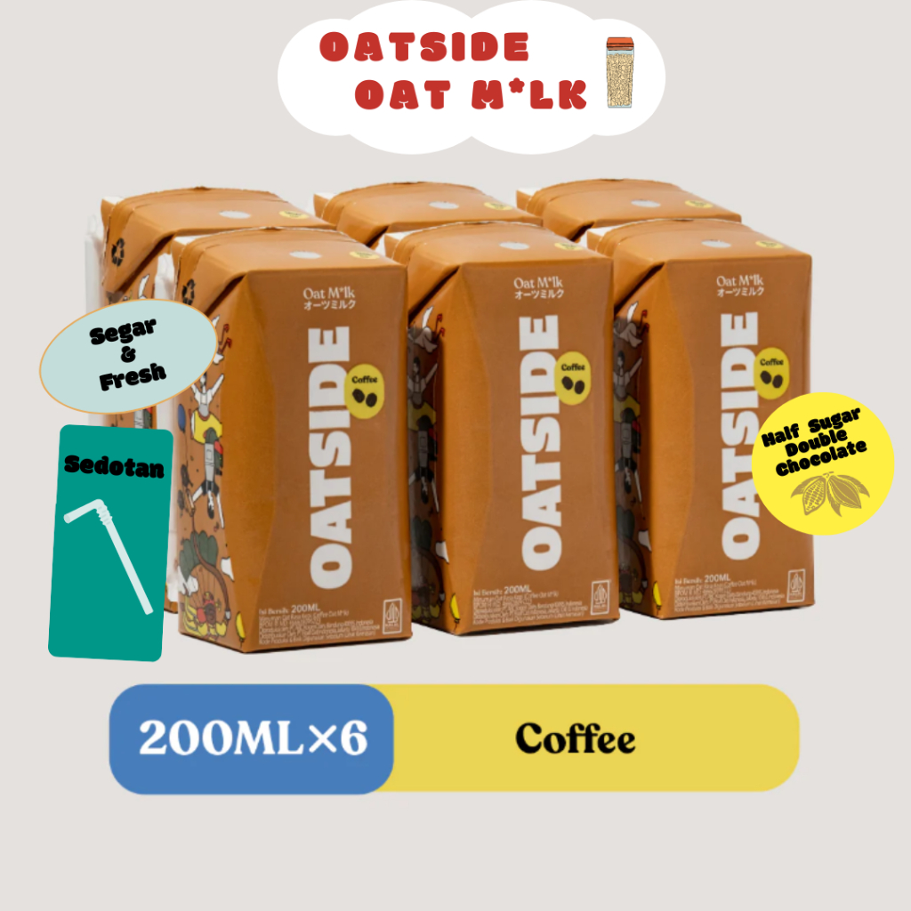 Jual Oatside Oat Milk Coffee 200 ml 6 Pcs Kemasan Sedotan Susu Oat Rasa ...