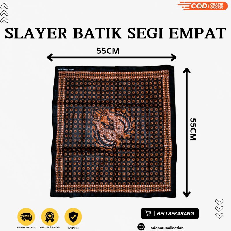 Jual COD Slayer Batik Scarf Masker Kain Sapu Tangan Iket SEGI EMPAT ...