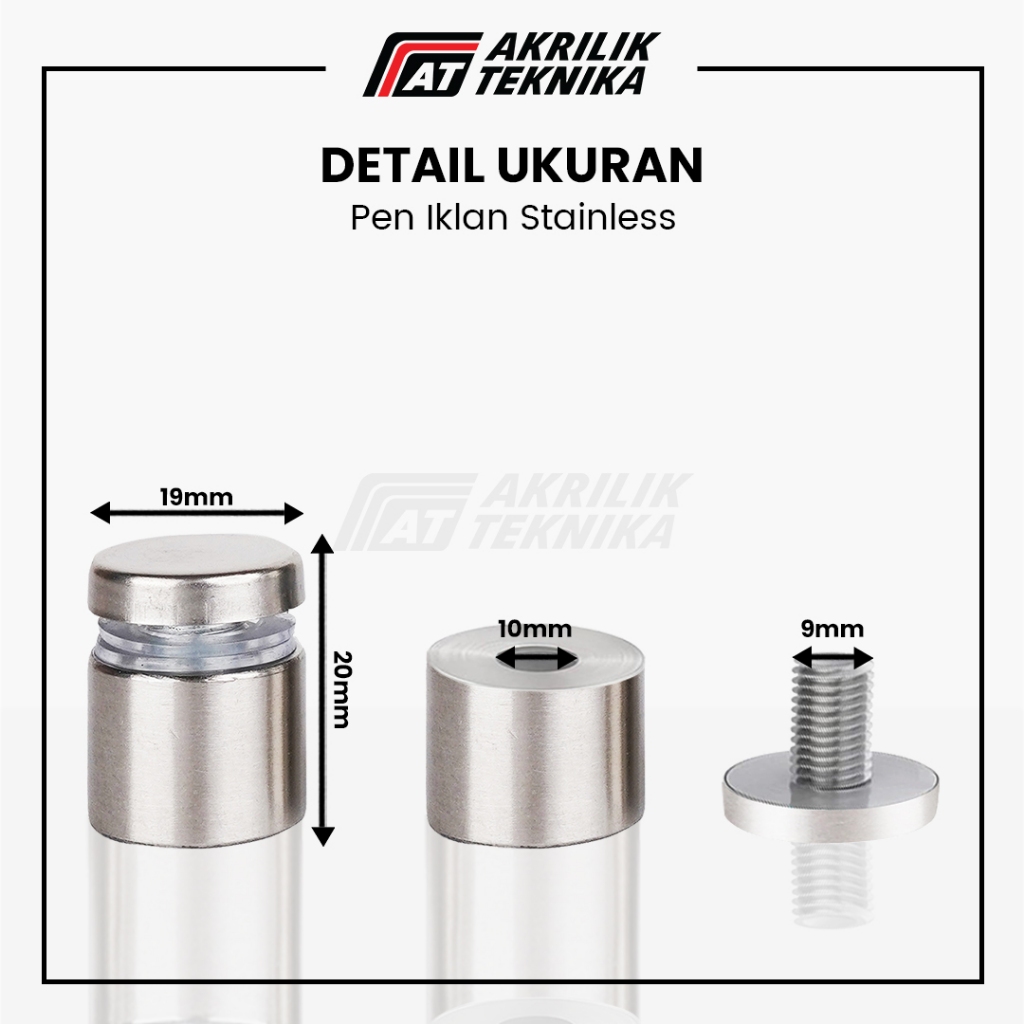 Jual Pen Iklan Stainless Baut Akrilik Kaca Sign Board Frame - 19x20mm ...