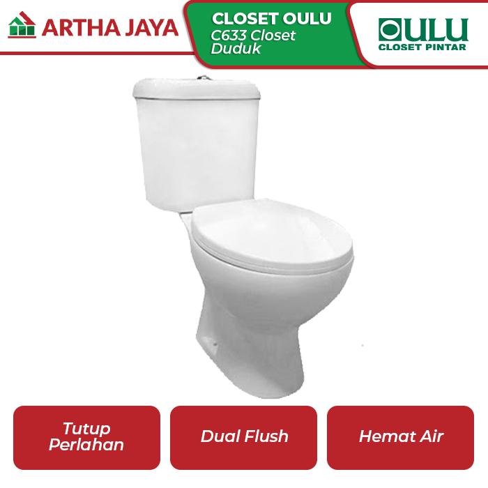 Jual Oulu Kloset Duduk C633 / Toilet Duduk Soft Closing / Closet Dual ...