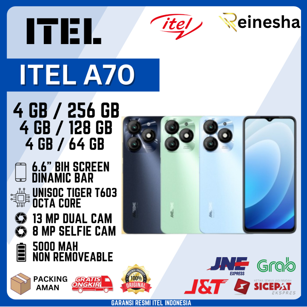 Jual ITEL A70 4/256 GB ITEL A70 4/128 GB ITEL A70 3/128 GB 4/64 GB ...