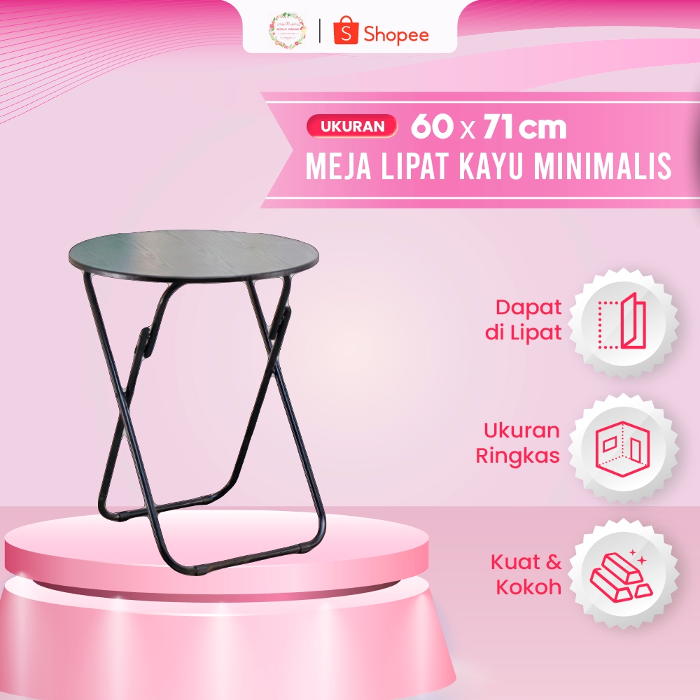Jual Worldream Meja Lipat Minimalis / Meja Makan Lipat Set / Meja Makan Kayu / Meja Portable ...
