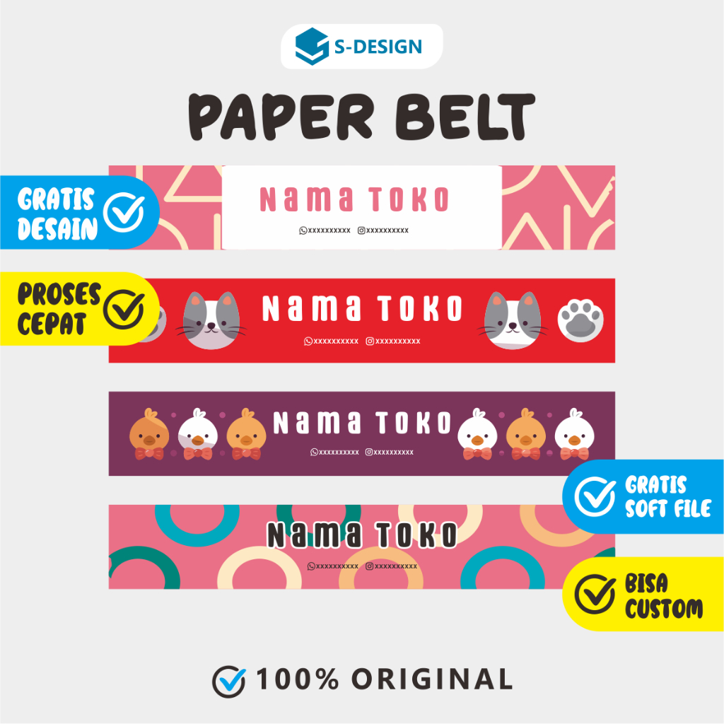 Jual PAPER BELT / STIKER DUS / STIKER BOX / STIKER PANJANG / STIKER ...