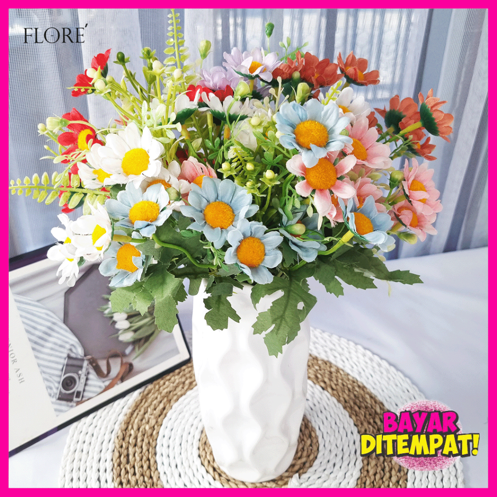 Jual Bunga Daisy Mini/Bunga Daisy Buket/Bunga Artificial 5 Cabang/Bunga ...
